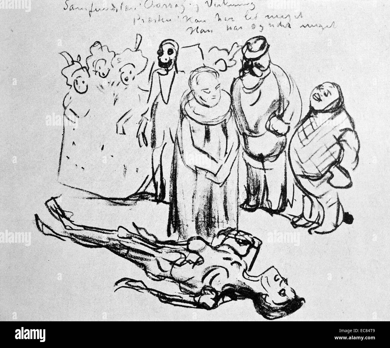 Work entitled Cause And Effect by the Norwegian artist Edvard Munch ...