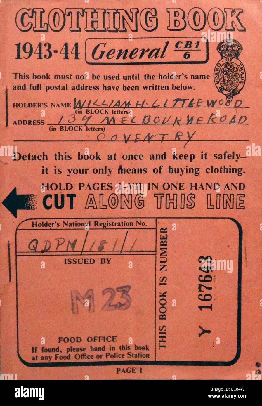 Clothing ration book british hi-res stock photography and images - Alamy