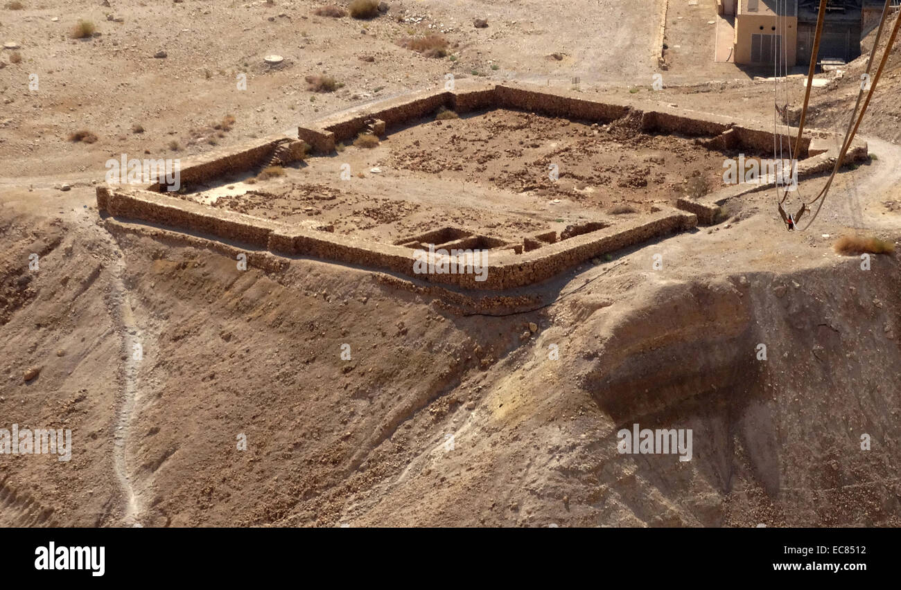 Remains of Roman forts; surrounding Masada. Masada is an ancient ...
