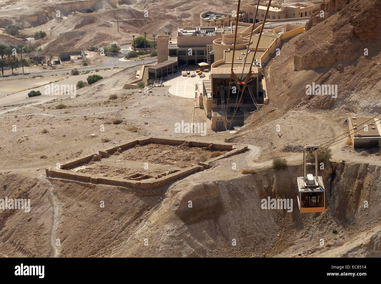 Remains of Roman forts; surrounding Masada. Masada is an ancient ...