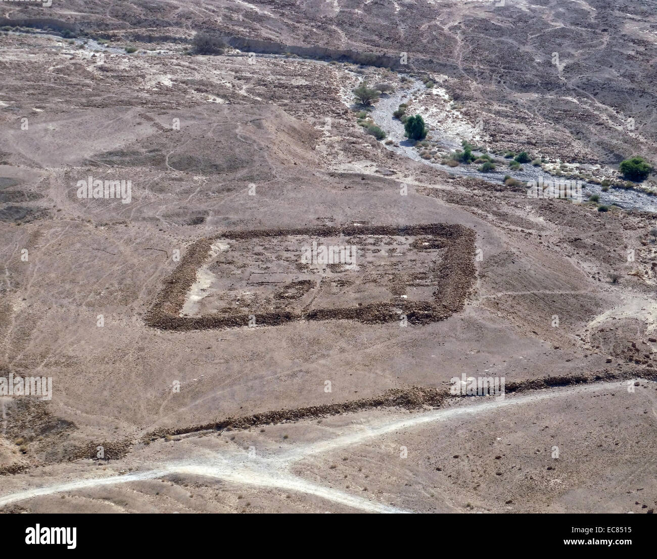 Remains of Roman forts; surrounding Masada. Masada is an ancient ...
