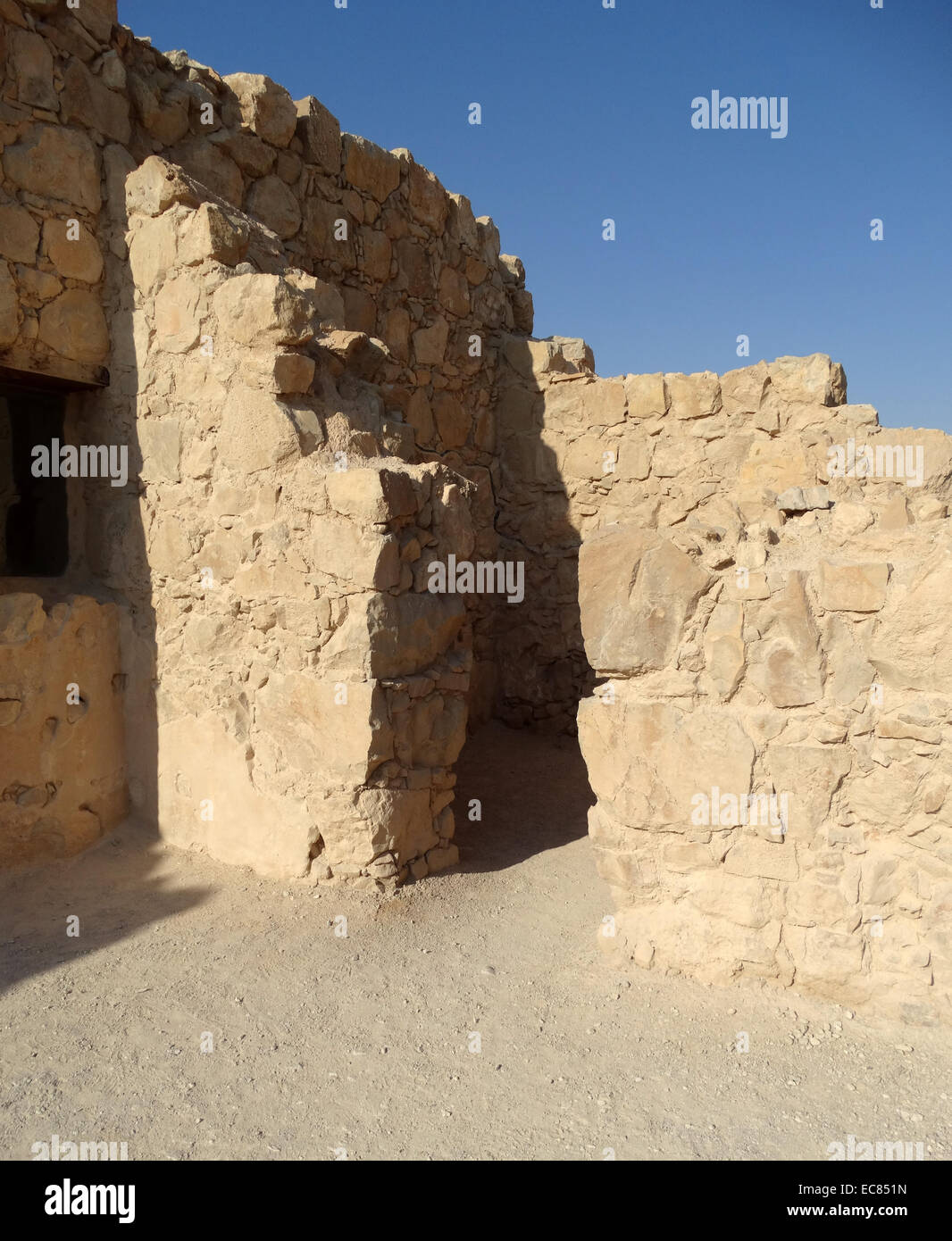 Commandant's residence at Masada; an ancient fortification in the ...