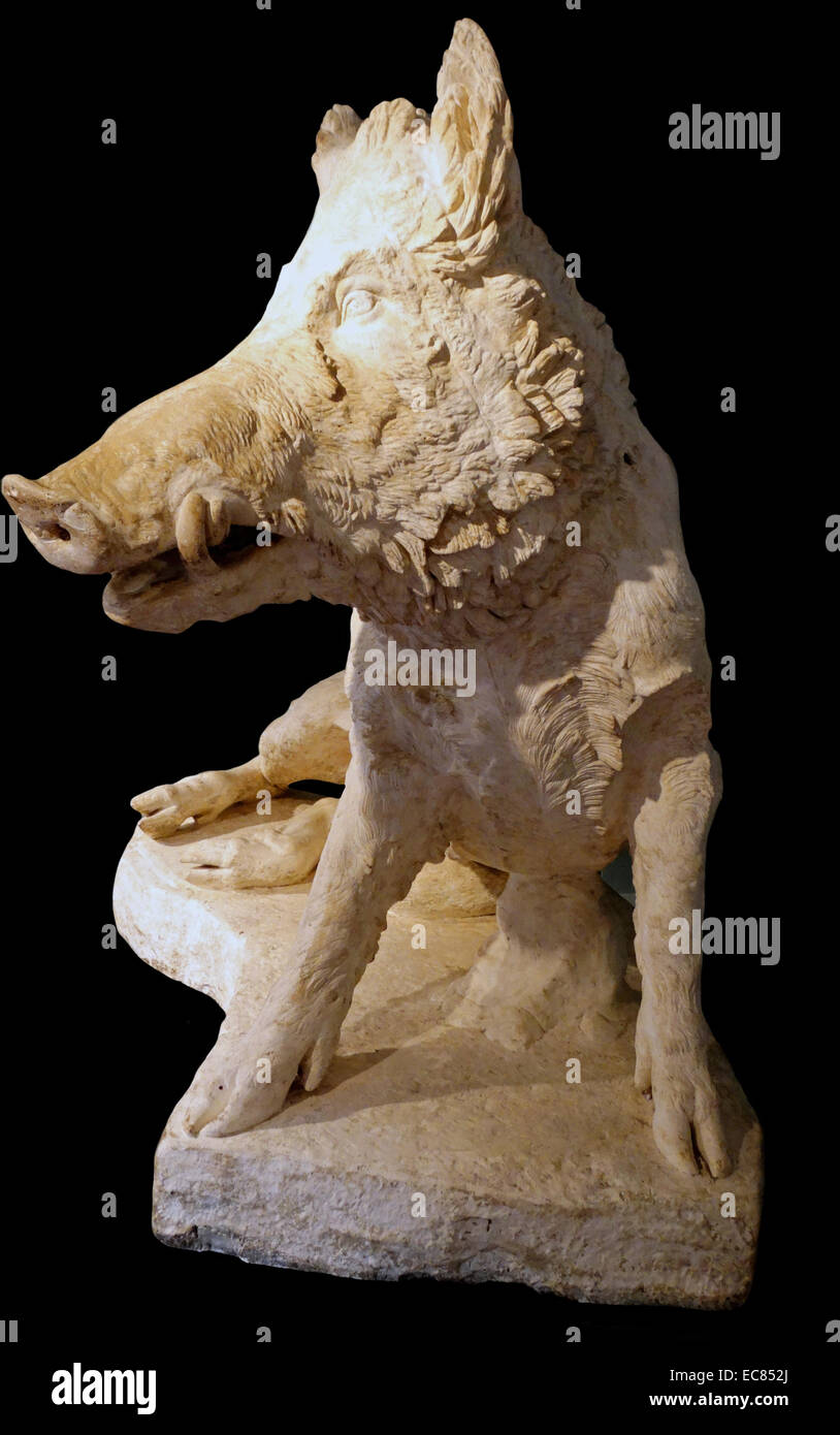 cast of a Statue of a Boar from a Roman Garden circa 3rd Century A.D ...