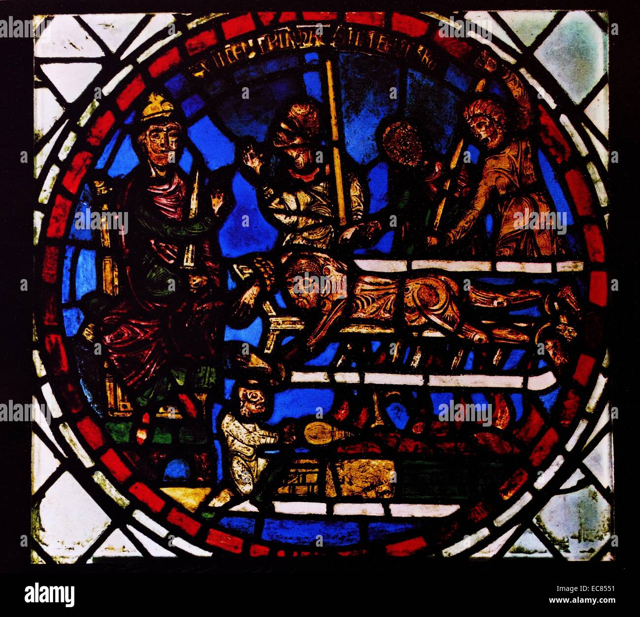 Stained glass romanesque glass window decorative 10th century hi-res ...