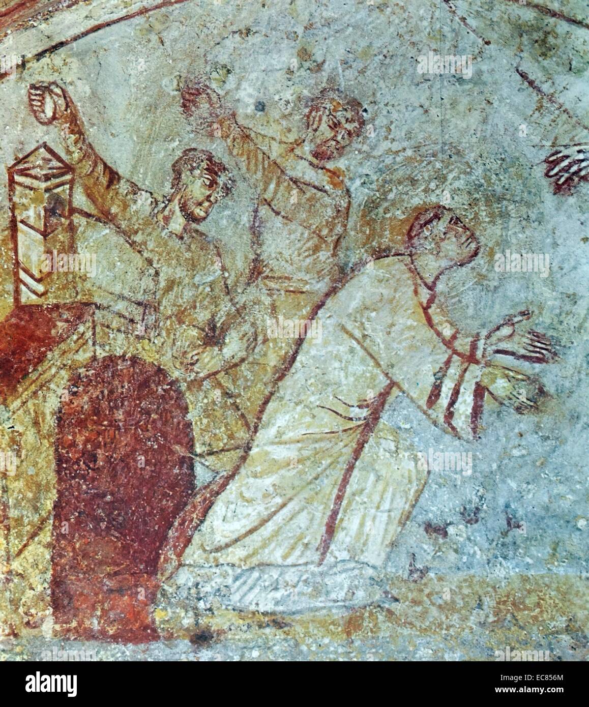 Mural titled 'The Stoning of St. Stephen'. Dated 859 A.D Stock Photo ...
