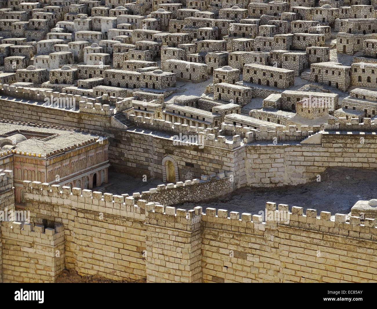Detailed street view of the Model of Jerusalem at the Israel Museum ...