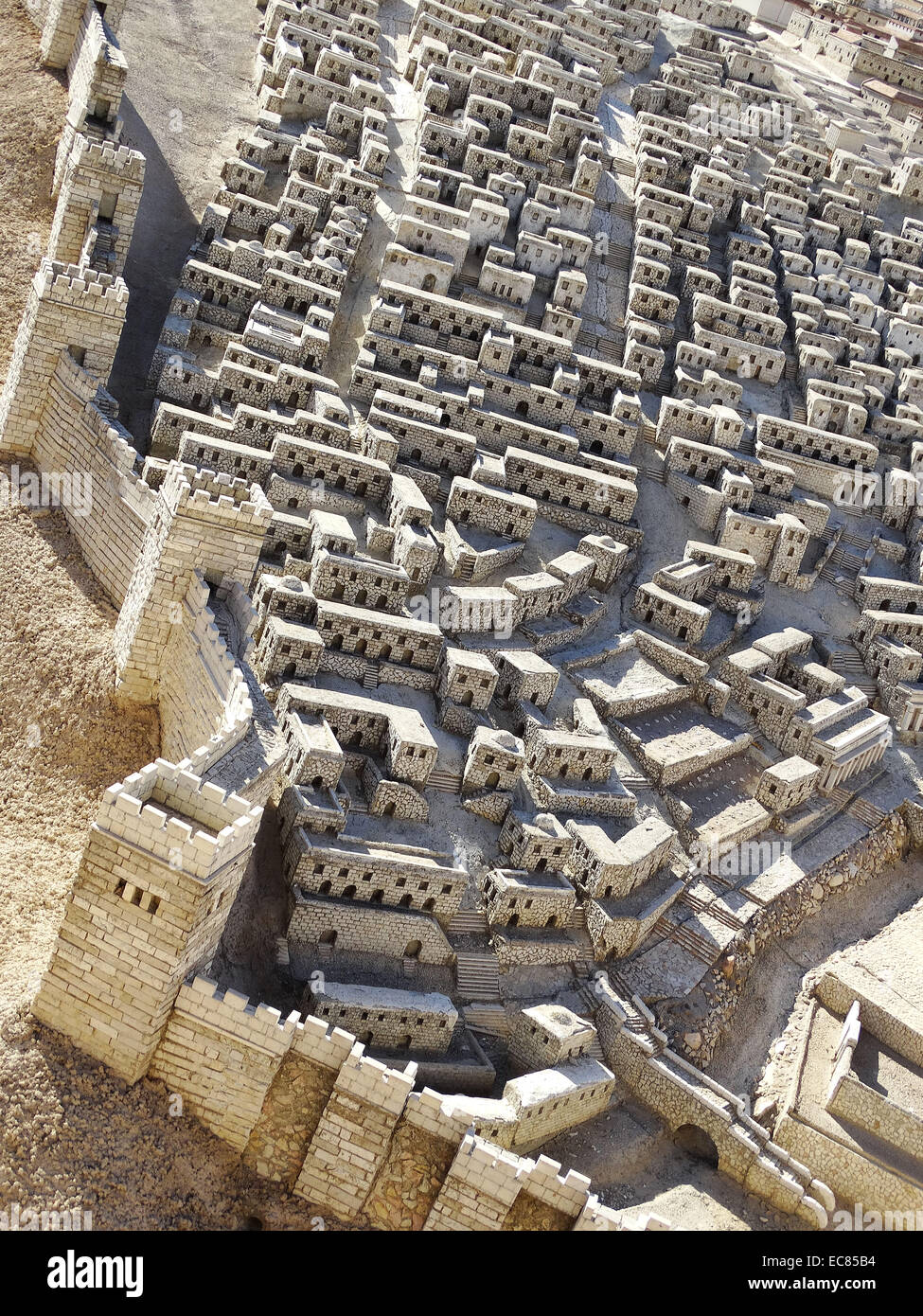Detailed street view of the Model of Jerusalem at the Israel Museum ...