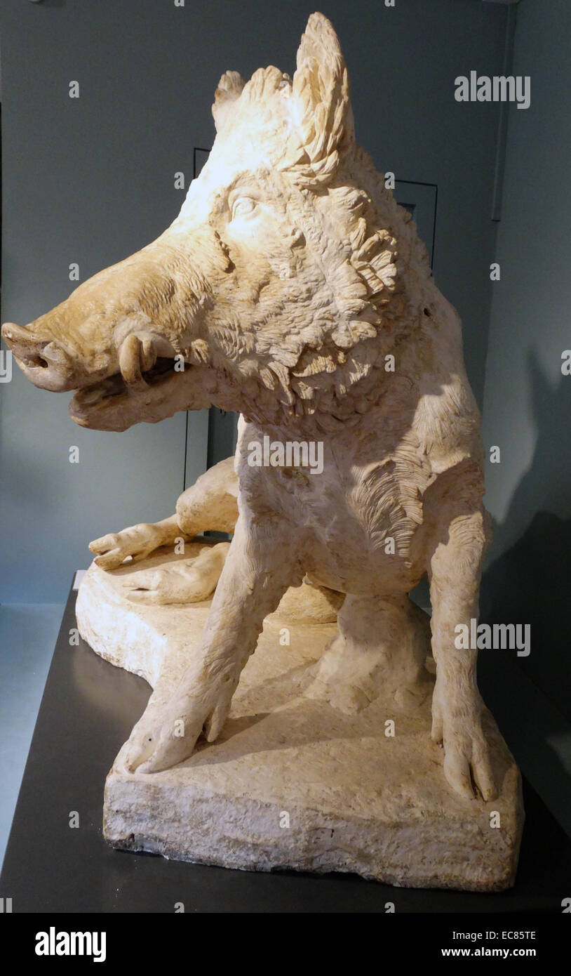 cast of a Statue of a Boar from a Roman Garden circa 3rd Century A.D ...