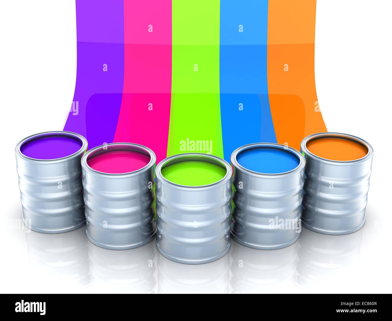 Tin with Paint on white background (done in 3d Stock Photo - Alamy