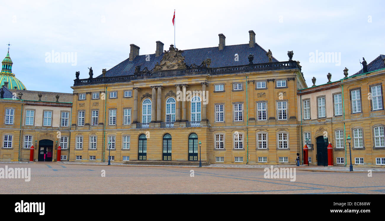 Amalienborg Palace: the winter home of the Danish royal family; in ...