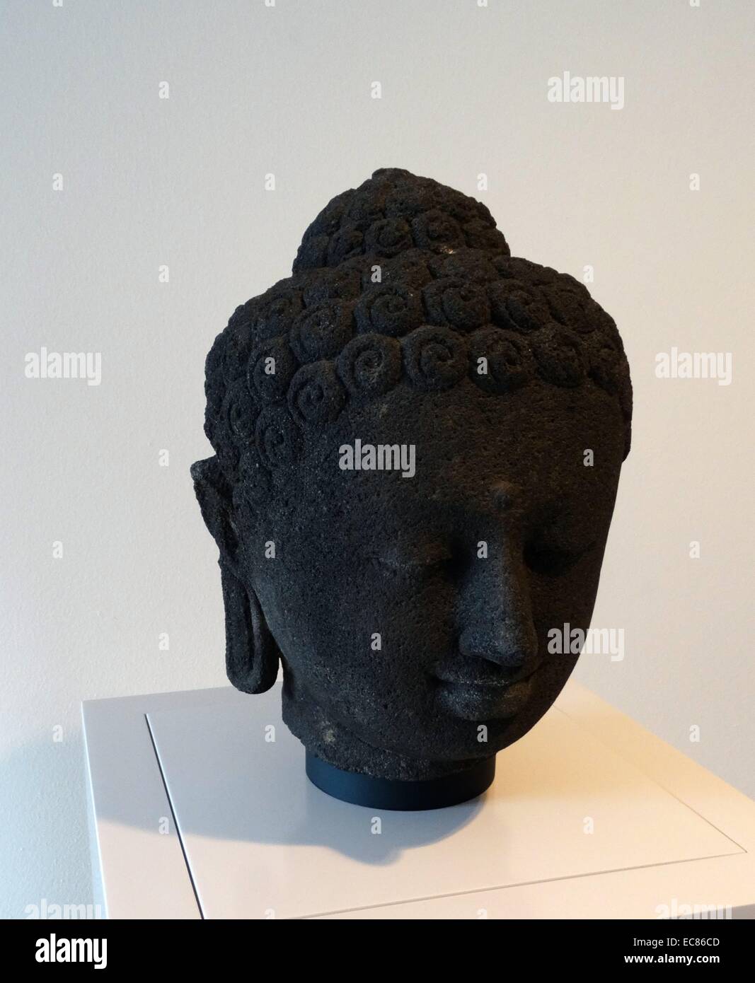 Volcanic Stone Buddha Head. Indonesian. Dated 9th Century Stock Photo ...