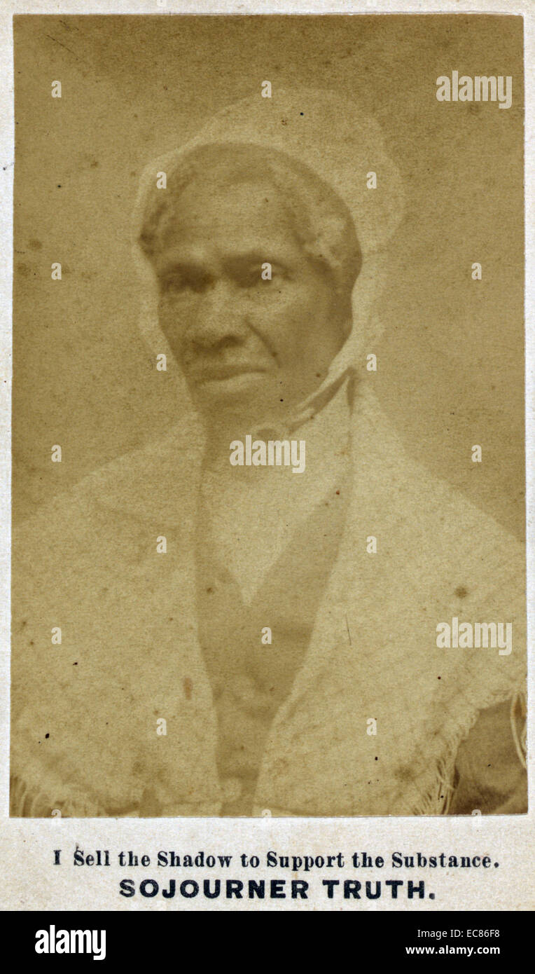 Cabinet card of Sojourner Truth (1797-1883) an African-American ...