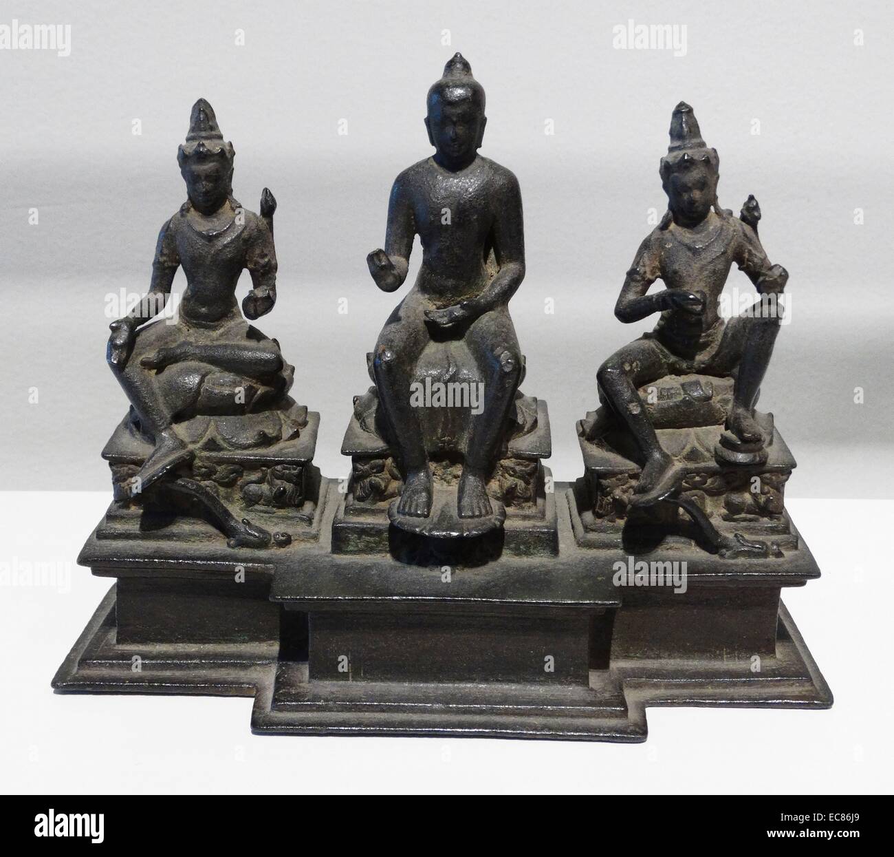 Bronze Buddha between Two Bodhisattvas, Indonesia. Dated 800 BC Stock ...