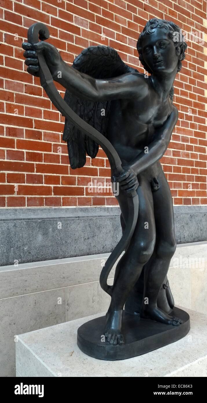 Lead figurine cupid bow francesco righetti 18th century hi-res stock ...