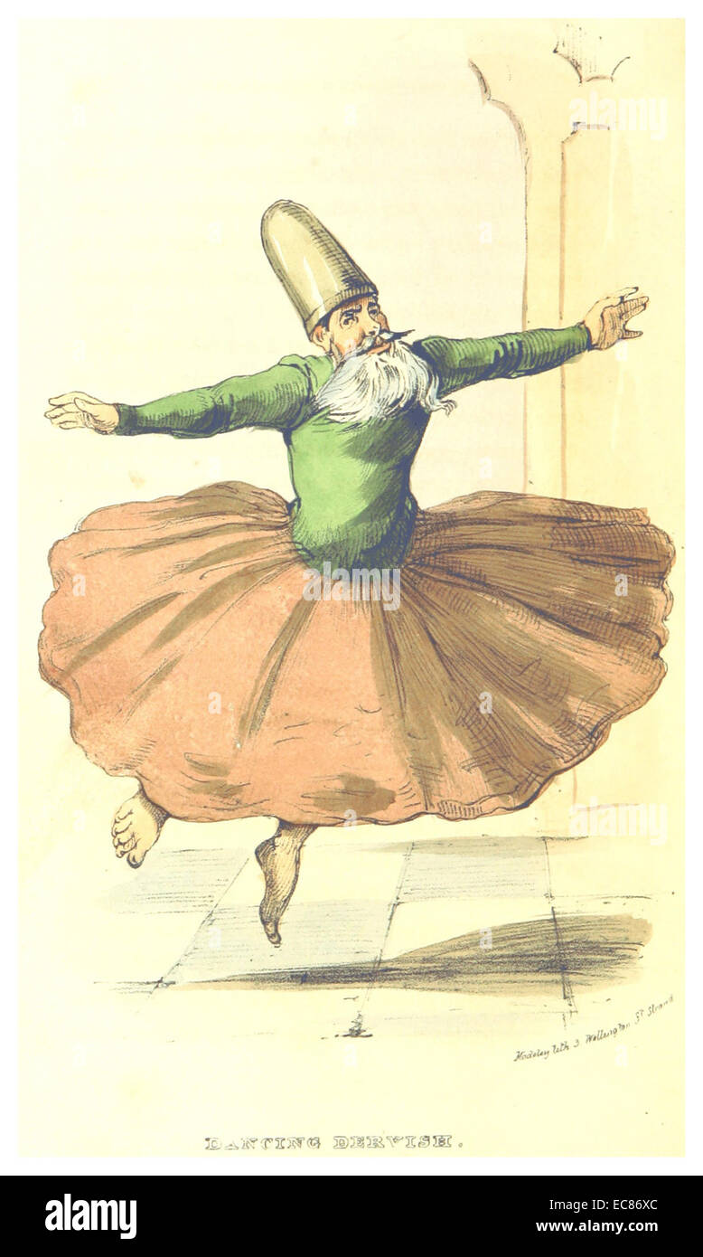 This 1838 illustration by Addison depicts a dancing dervish, a figure ...