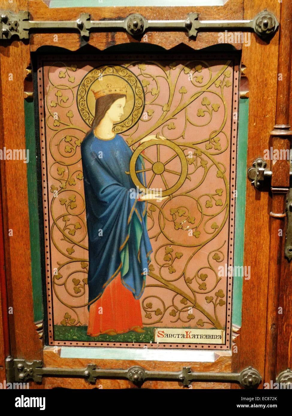 Detail from a Music Cabinet with a relic of St Cecilia. Designed by ...