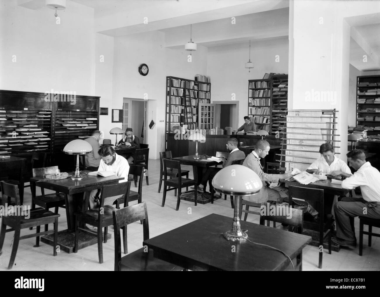 Photograph of the interior of The Hebrew University Library, Periodical ...