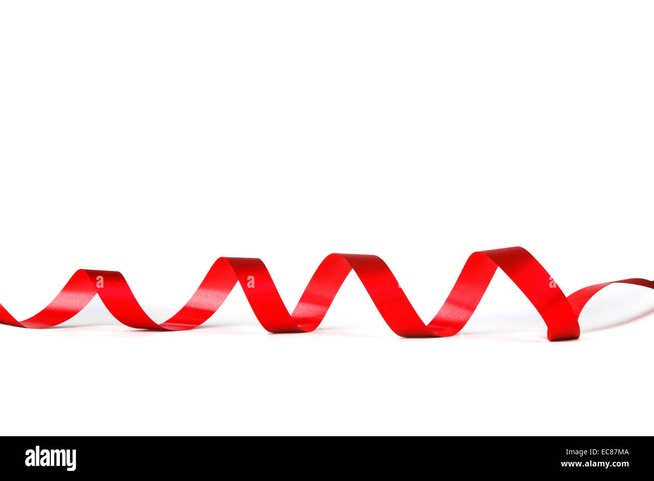 Red ribbon isolated on white background Stock Photo - Alamy