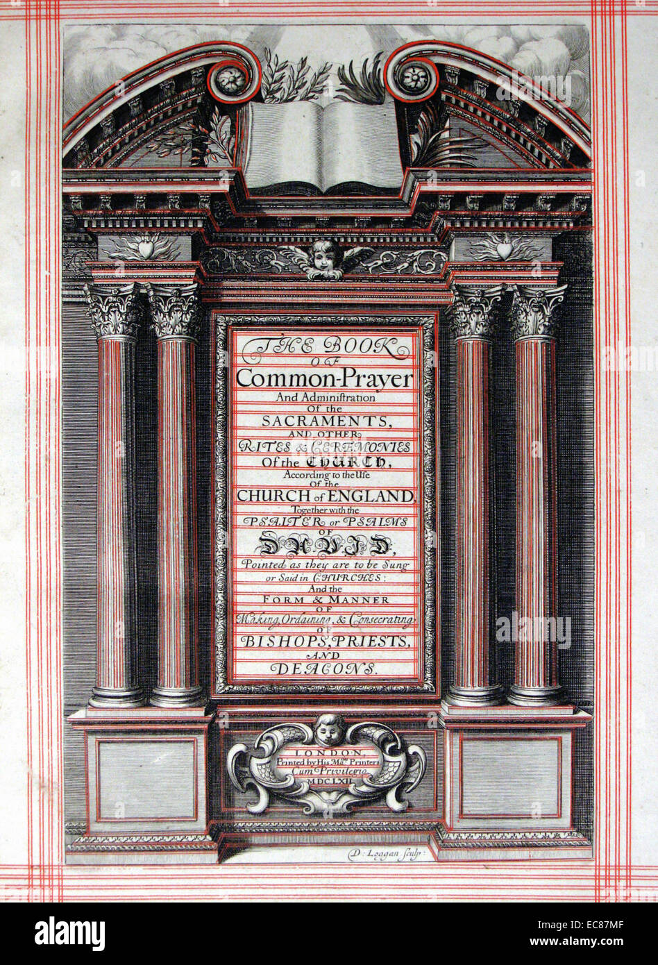 Frontispiece from the Book of Common Prayer. Dated 17th Century Stock ...