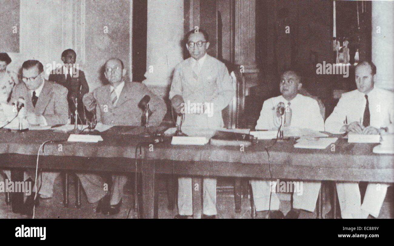 Photograph of Mohammed Hatta attending the Indonesia-Netherlands ...