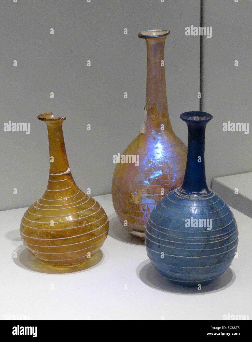 Selection of glass objects including cups, bowls, bottles, ink wells ...