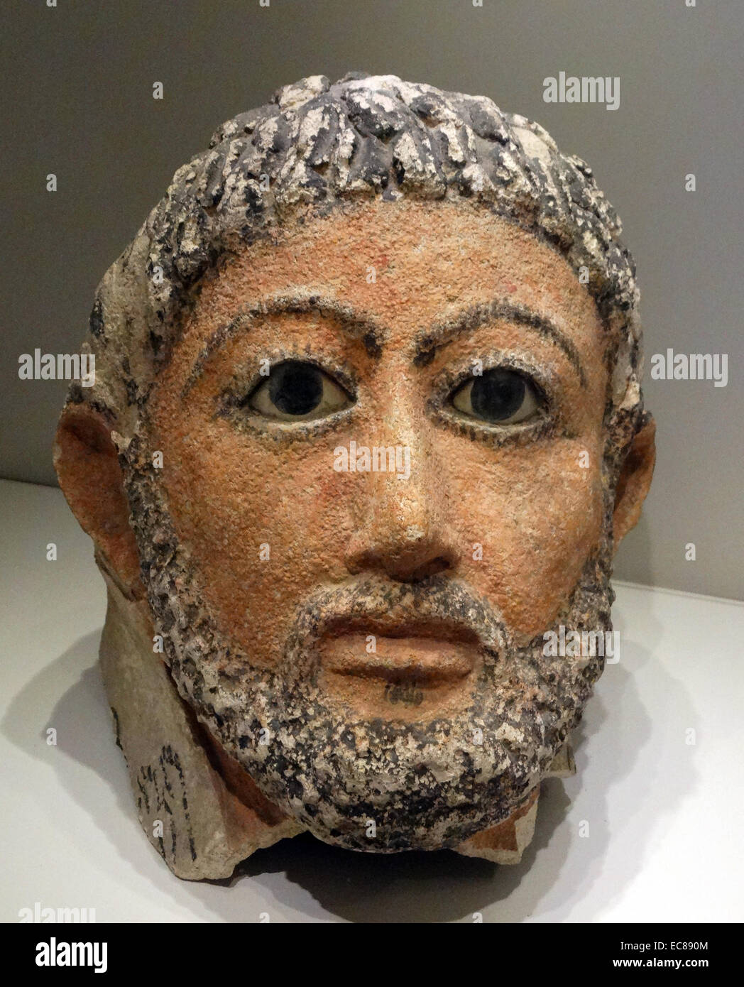 Funerary mask of a man. Masks which displayed conventional features ...