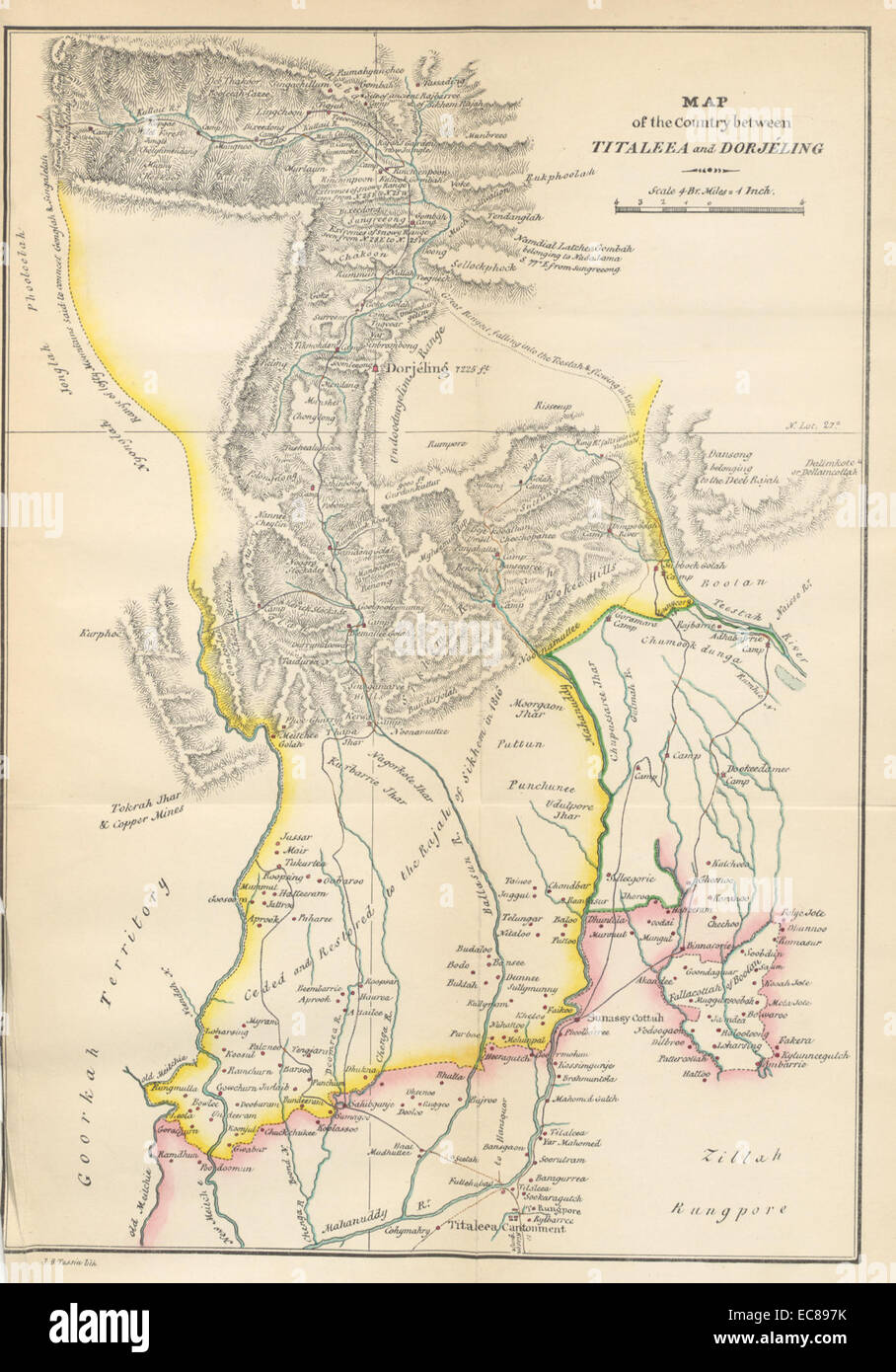 An 1838 map by Bayley, depicting the region between Titaleea and ...