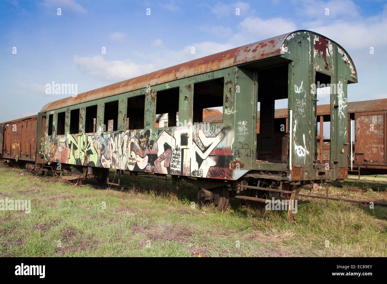 Old railway passenger coach who counts his last days before being ...