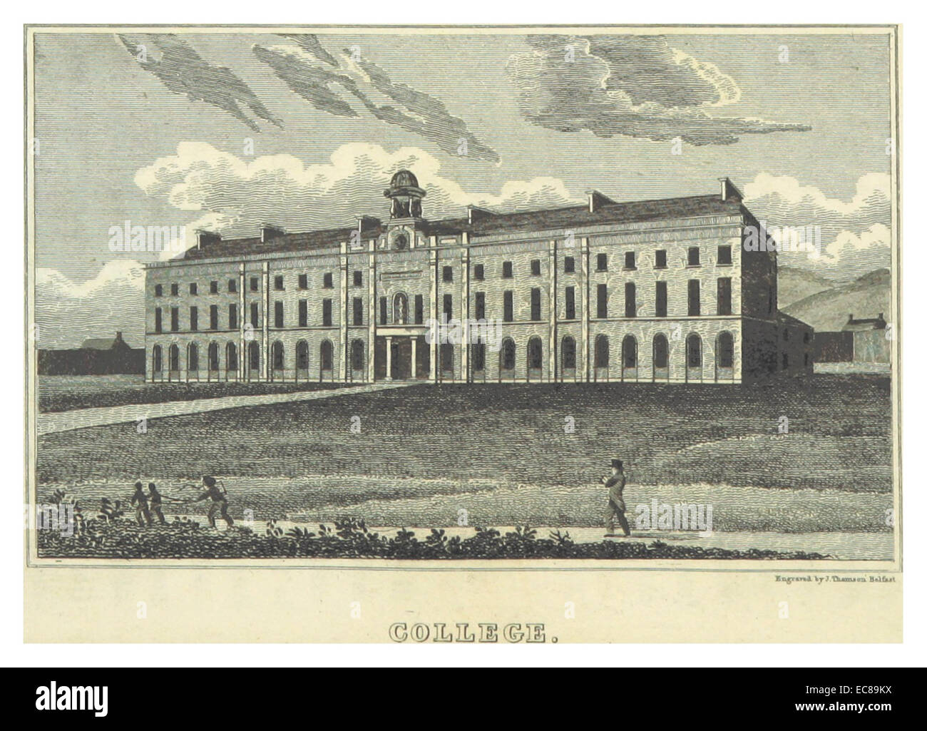 This 1823 illustration by Benn shows a college, likely in Britain or ...