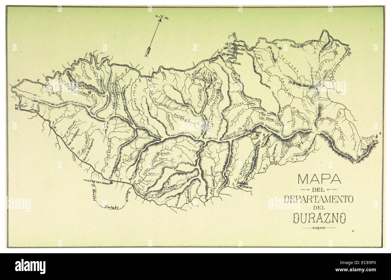 BERRA(1882) p375 PLANO DEL DEPARTEMENTO DEL DURANZO Stock Photo - Alamy