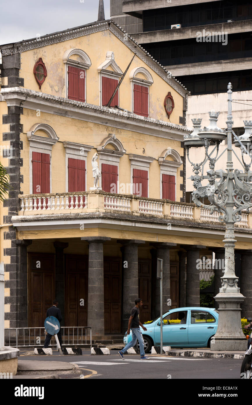 Mauritius, Port Louis, Jules Koenig Street, 1822 façade of colonial era ...