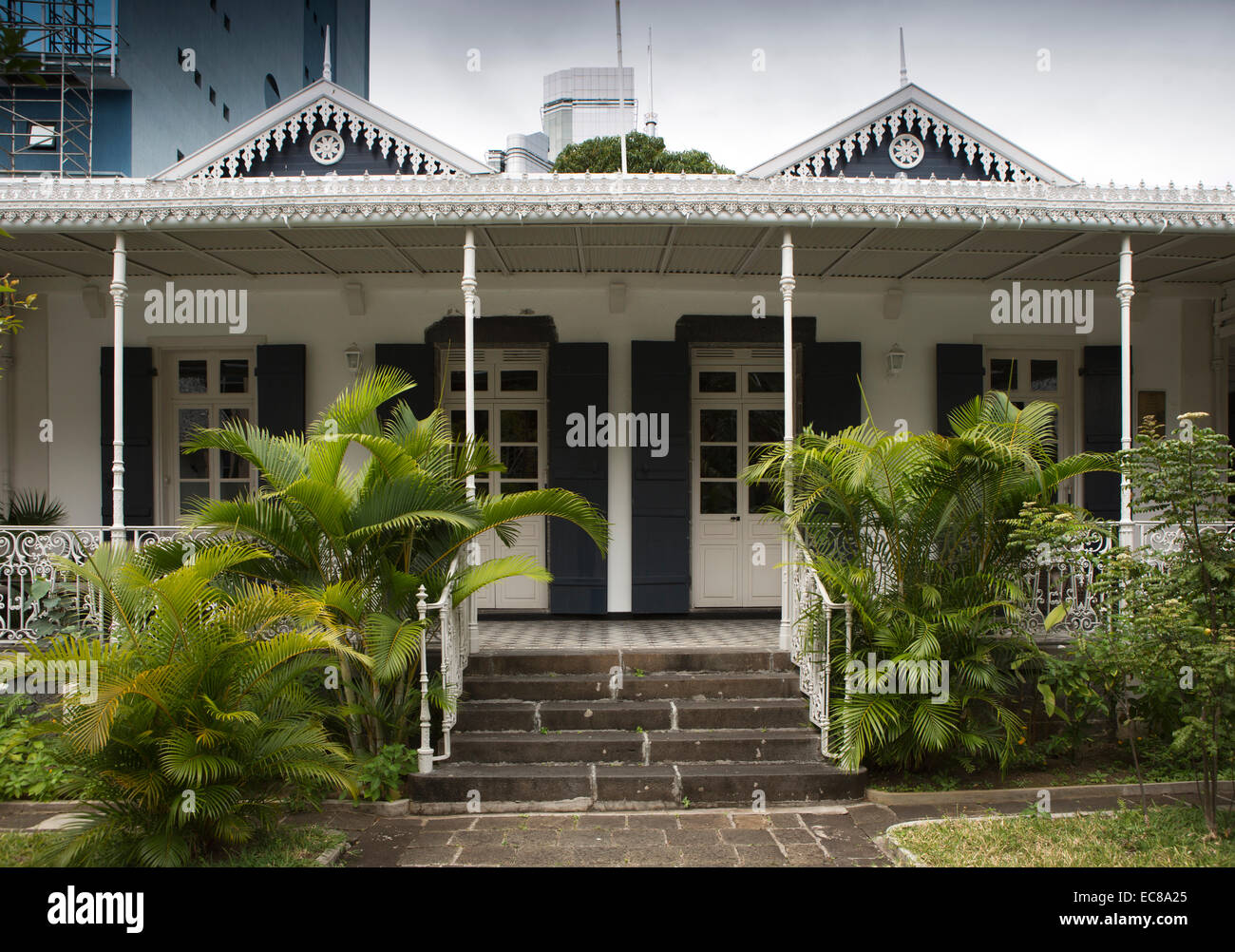 Mauritius, Port Louis, Rue St Georges, elegant colonial era building ...
