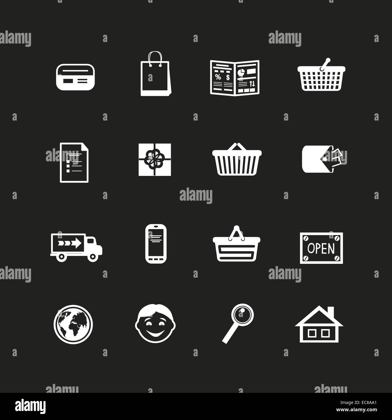 Collection of e-commerce interface pictograms for website vector ...