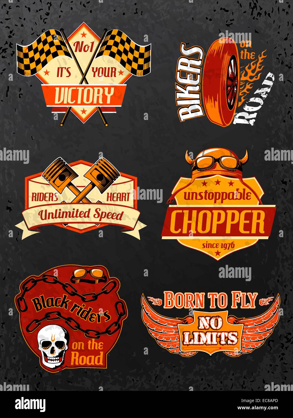 Motorcycle badges Stock Vector Images - Alamy