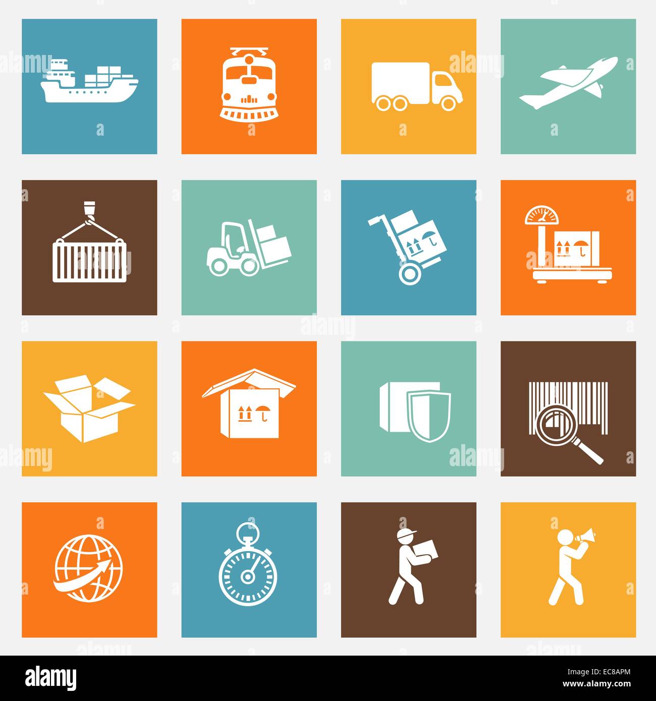 Logistic transportation services pictograms collection for web design ...