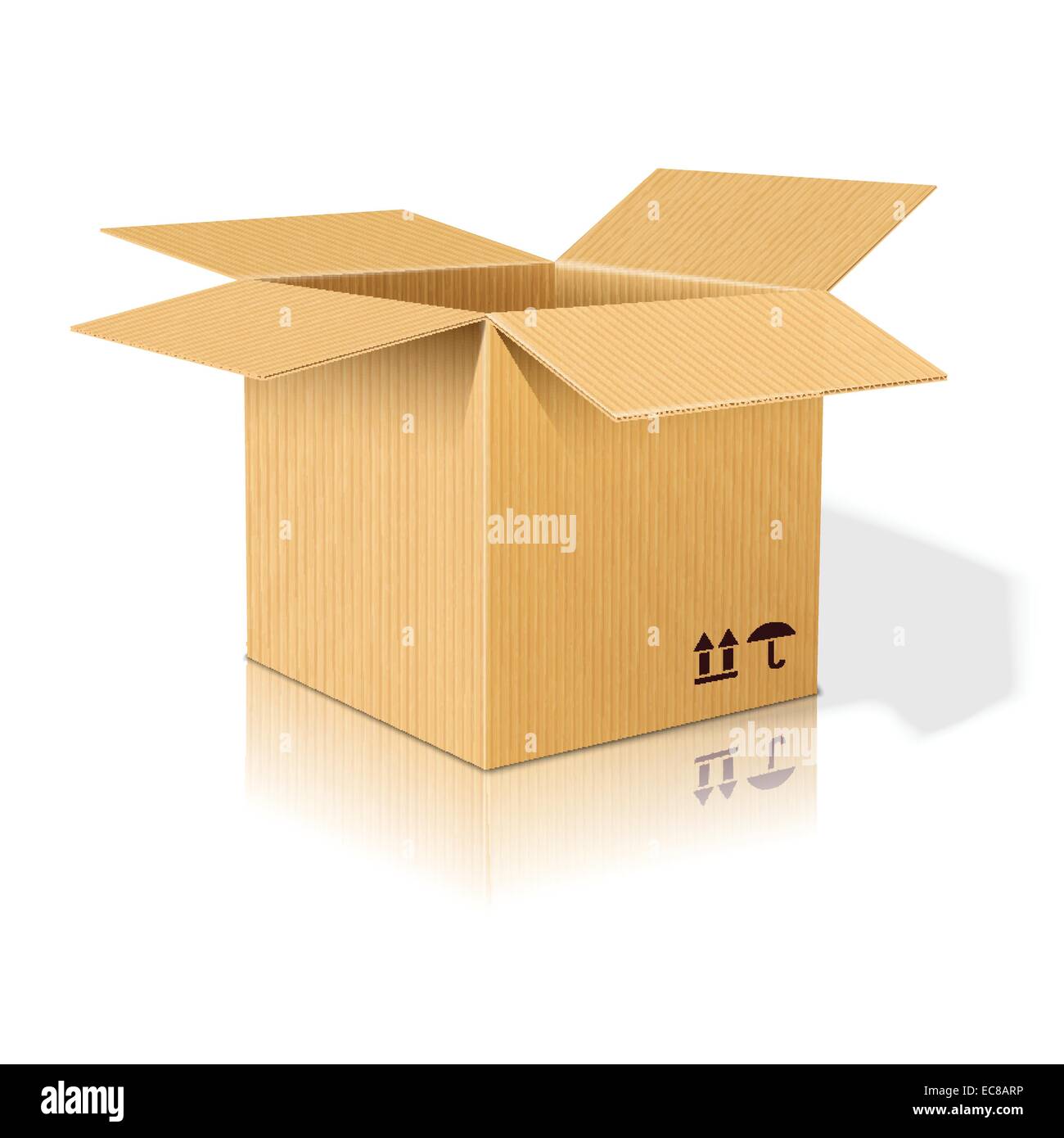 Open realistic cardboard paper box vector illustration Stock Vector ...