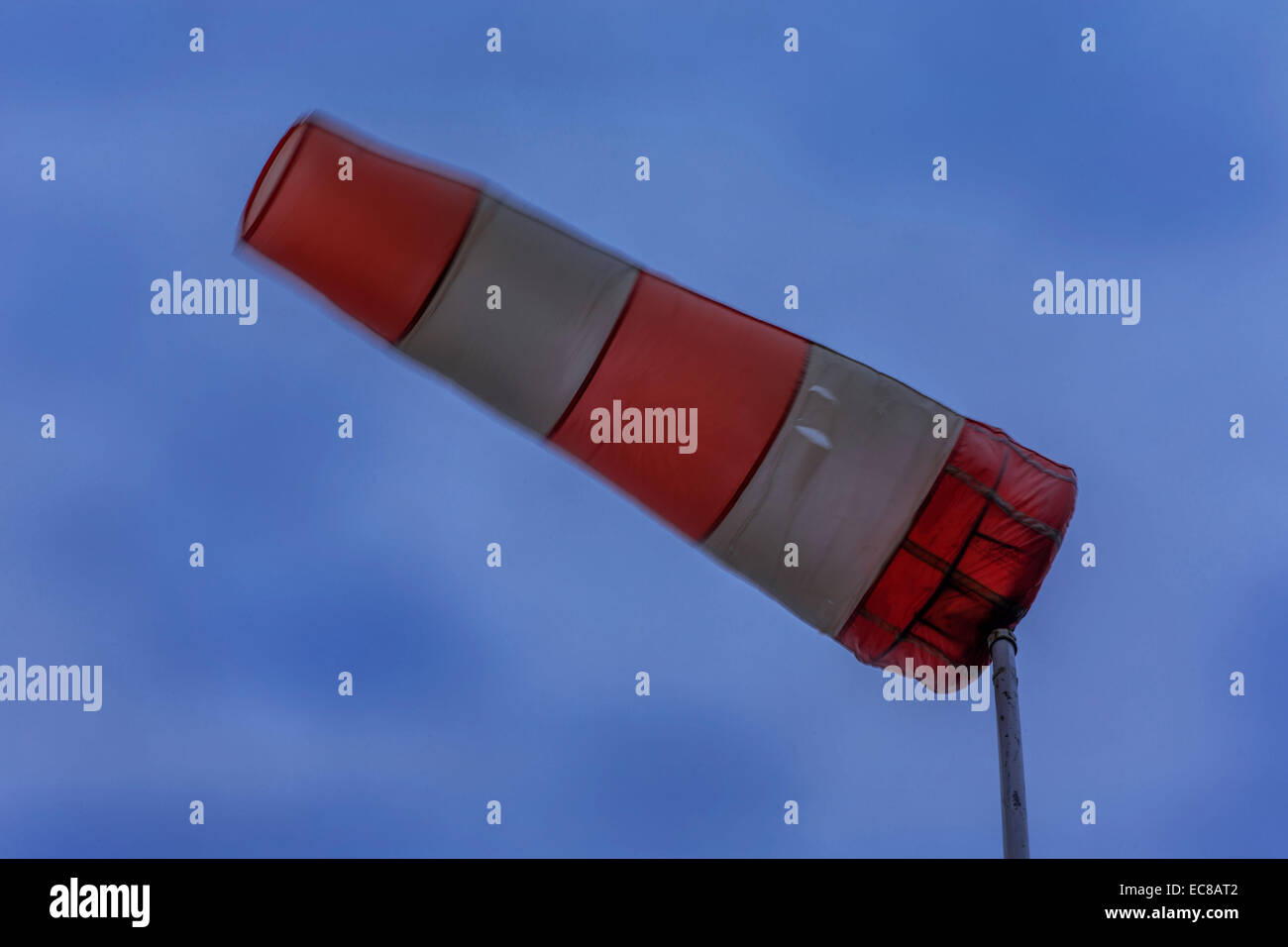 Wismar, Germany. 10th Dec, 2014. The wind sock flaps in the storm wind ...