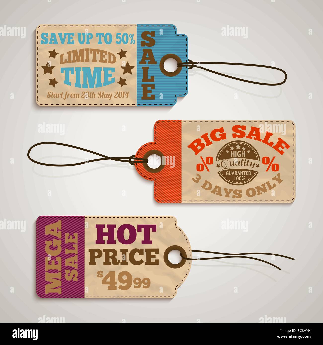 Collection of cardboard sale price tags design templates vector ...