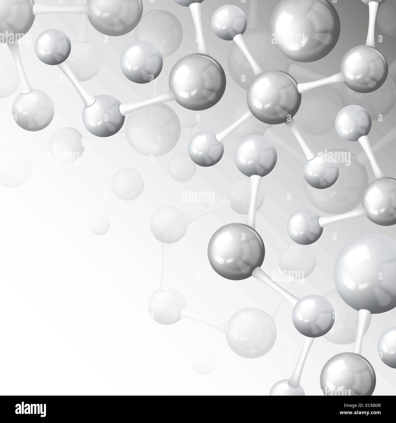 3d atomic structure molecule model grey background wallpaper vector ...