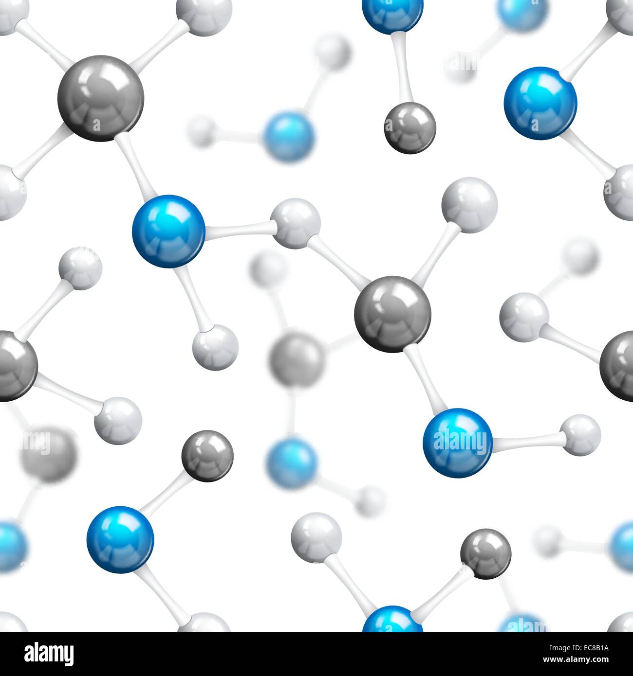 Atomic 3d structure molecular model seamless pattern vector ...
