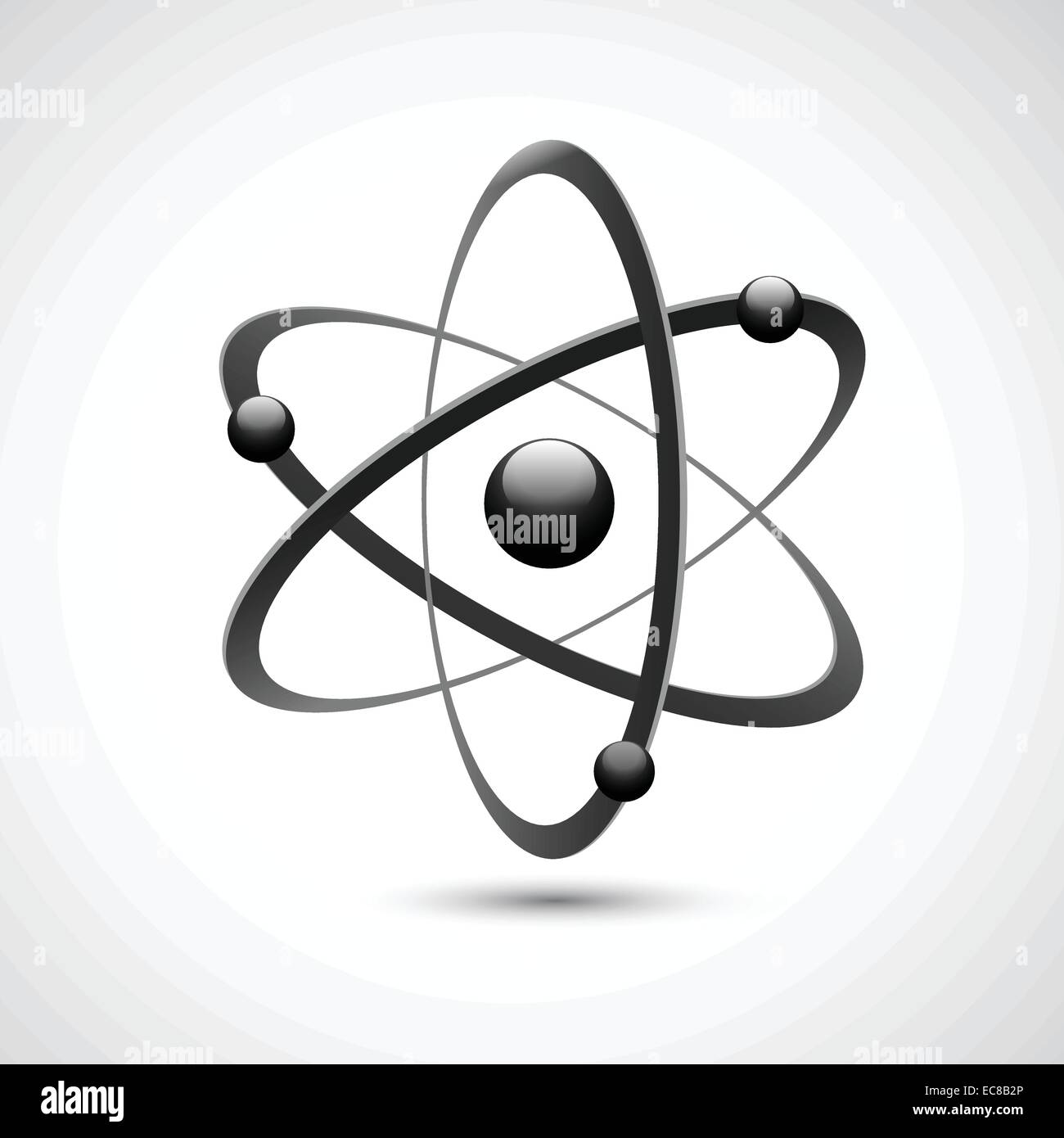 Atom 3d abstract physics science model symbol vector illustration Stock ...