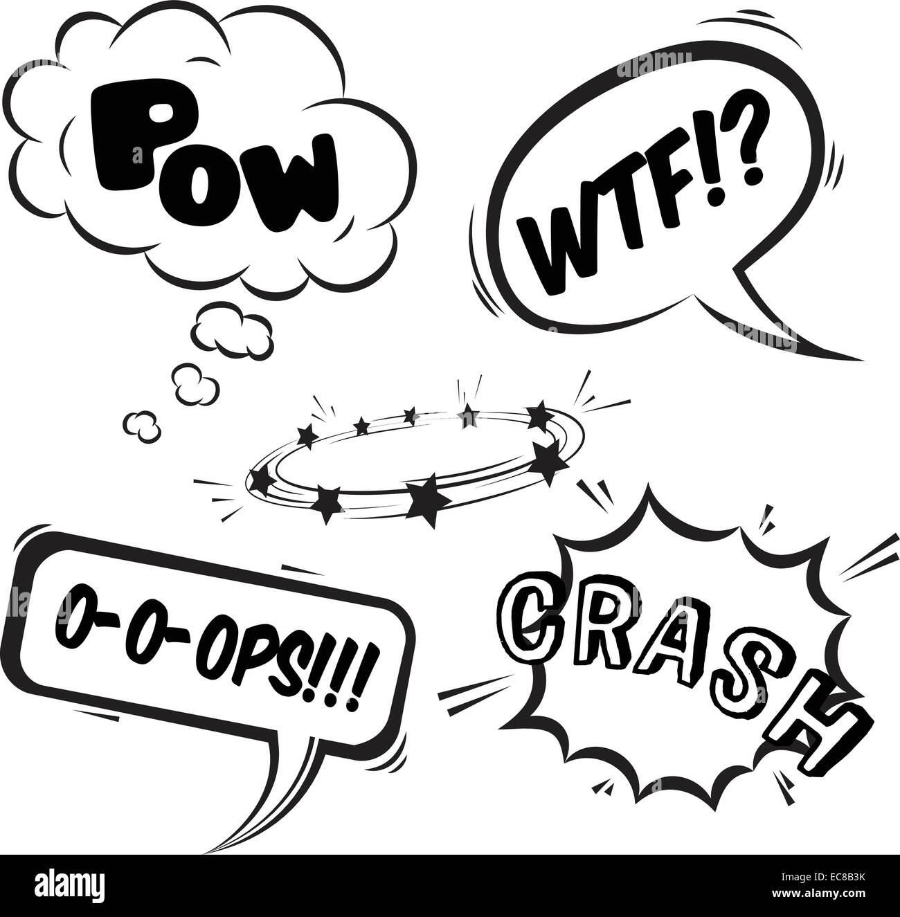 Comic speech bubbles design elements collection isolated vector ...