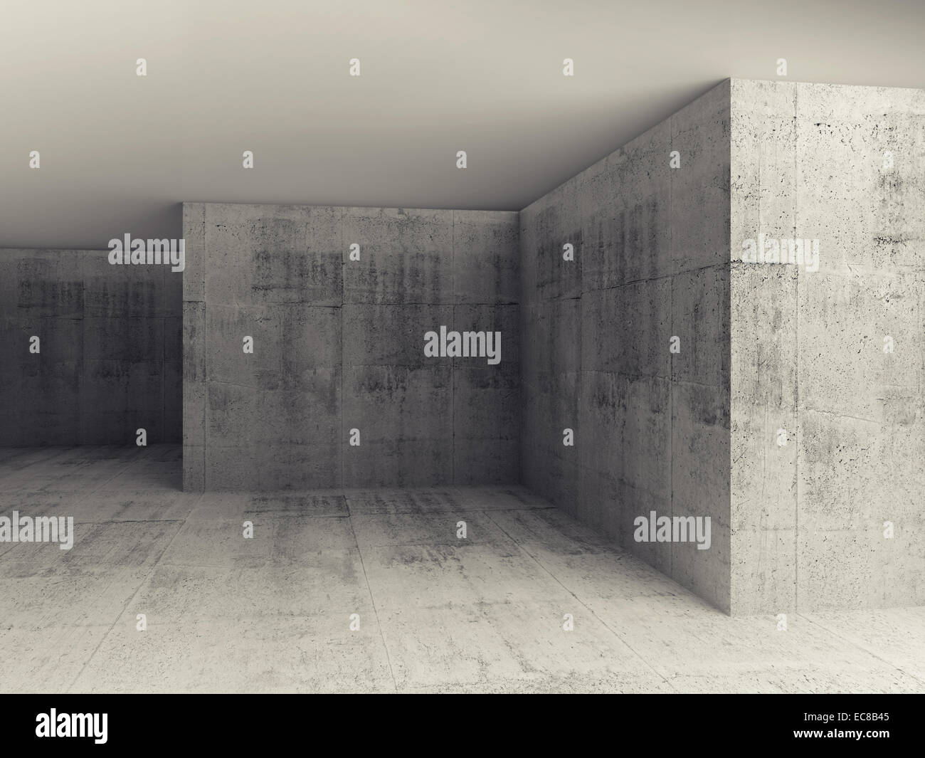 Abstract architectural 3d background, empty concrete room interior ...