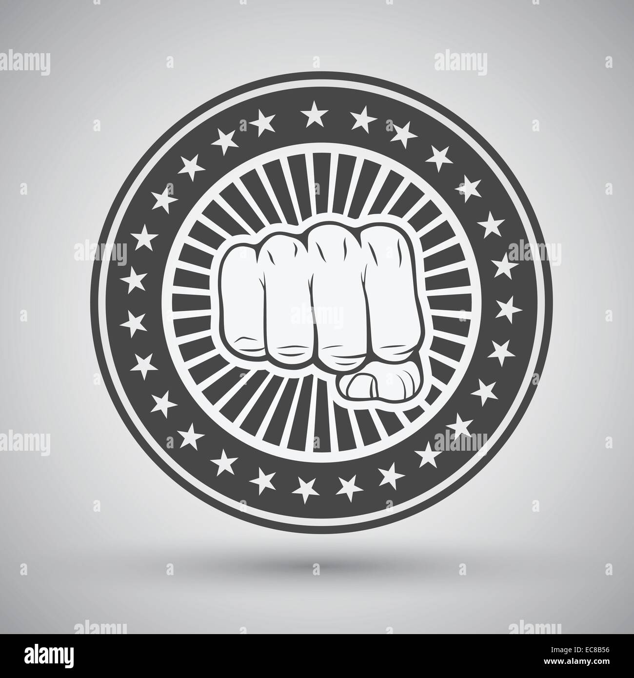 Clenched mans power fist icon vector illustration Stock Vector Image ...