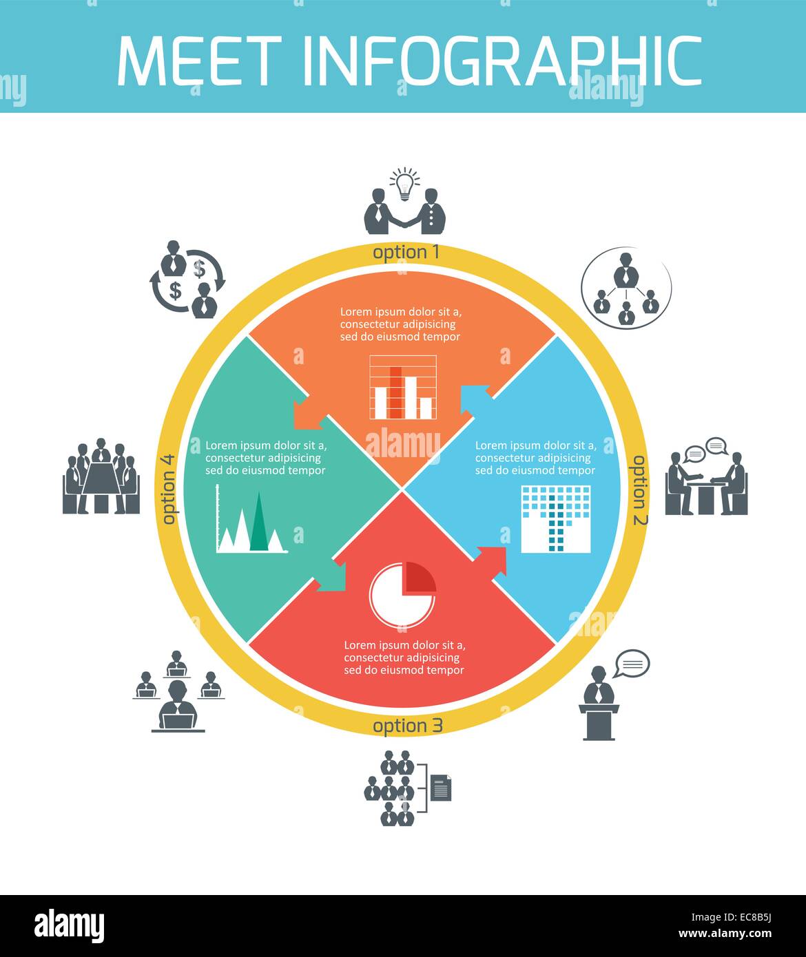 Business meeting puzzle infographics presentation design elements ...