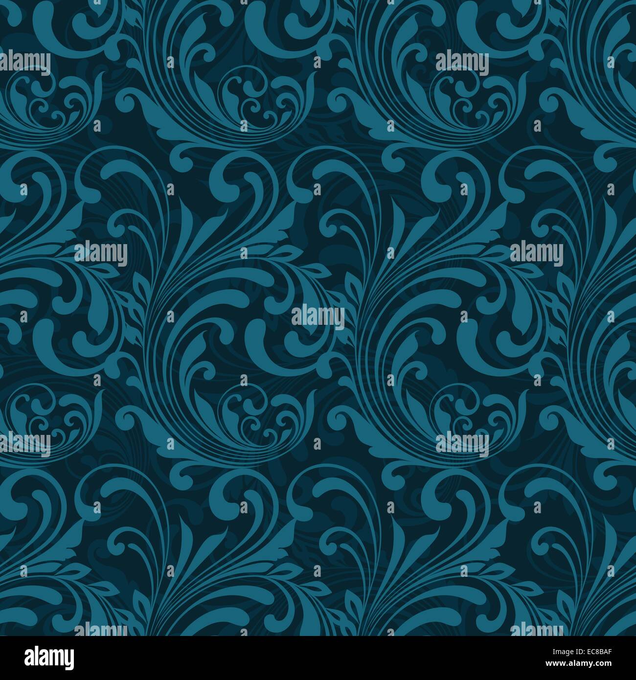 Dark blue ornamental seamless pattern background vector illustration ...