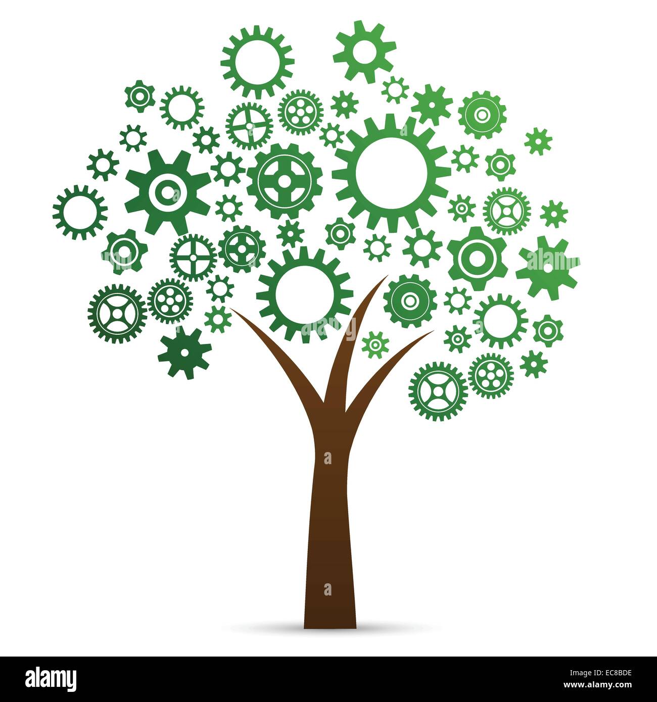 Industrial innovation concept tree made from cogs and gears isolated ...