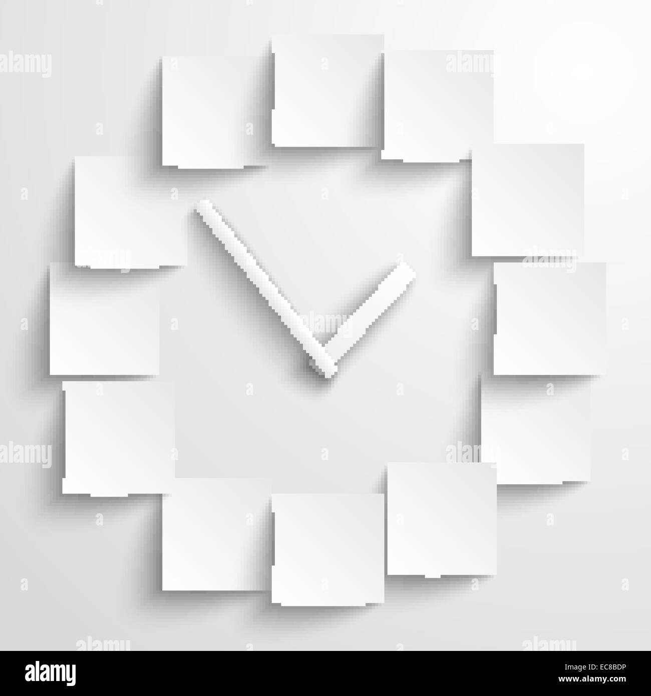 Abstract paper clock with blank digits vector illustration Stock Vector ...