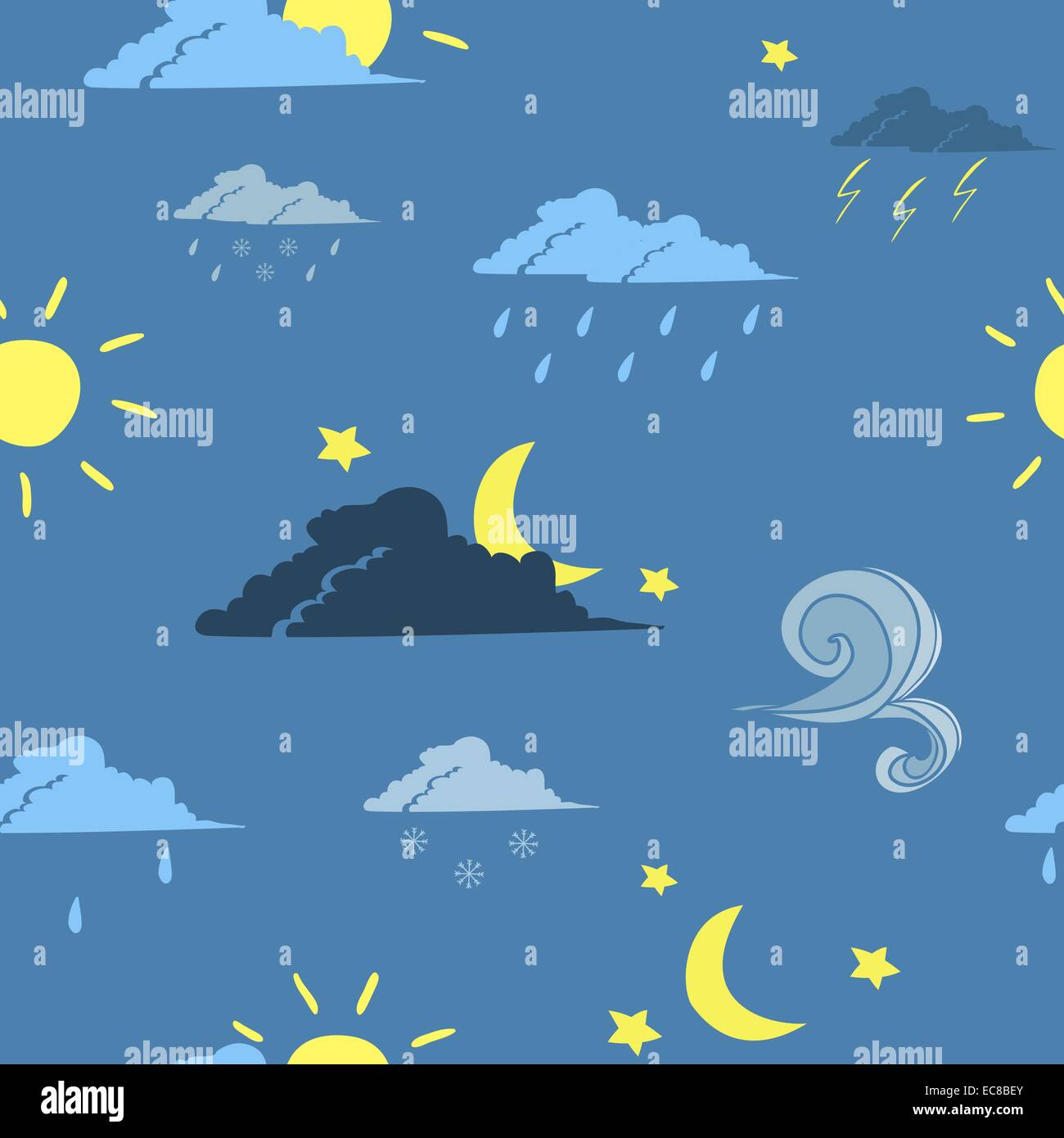 Seamless weather forecast pattern background vector illustration Stock ...