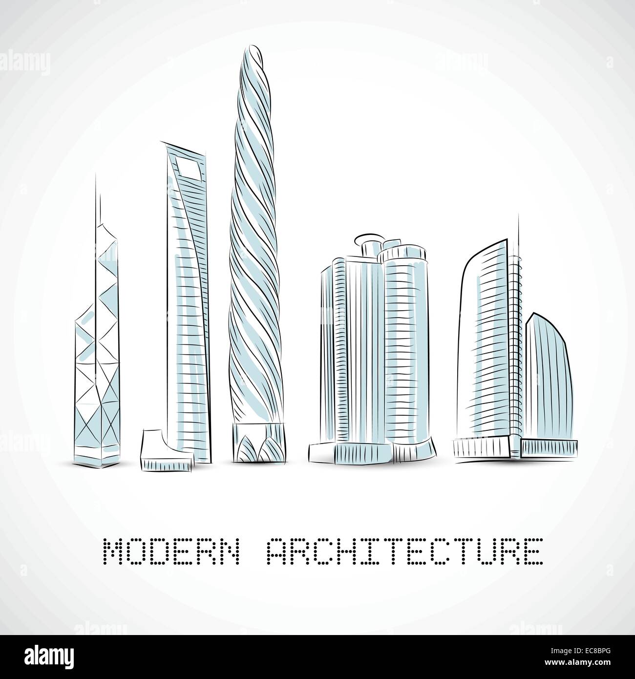 Modern Skyscraper Architecture Drawing